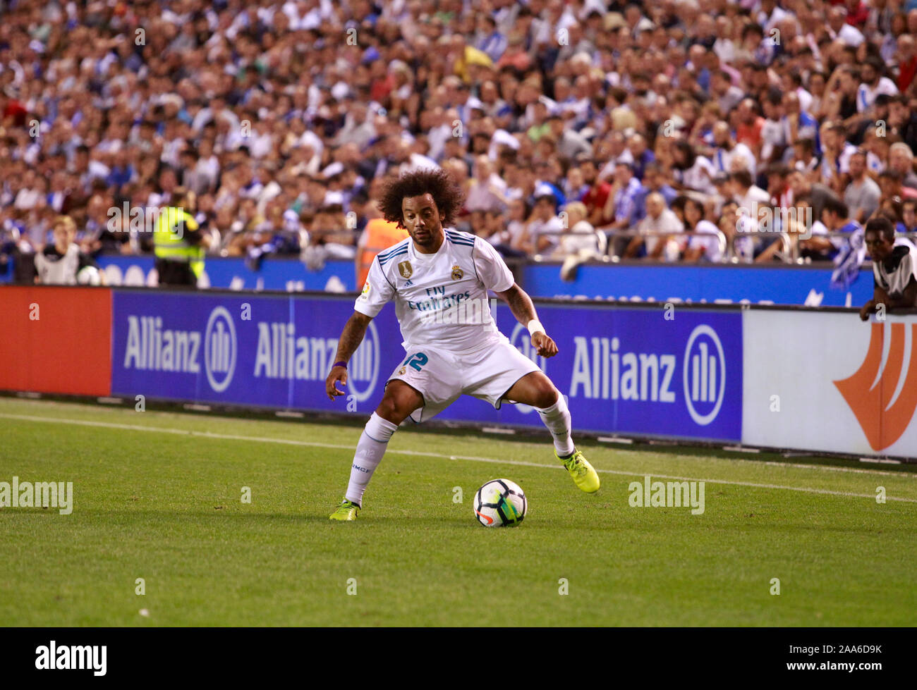 Coruña,Spain .August 20, 2017 .Marcelo of Real Madrid during La Liga ...
