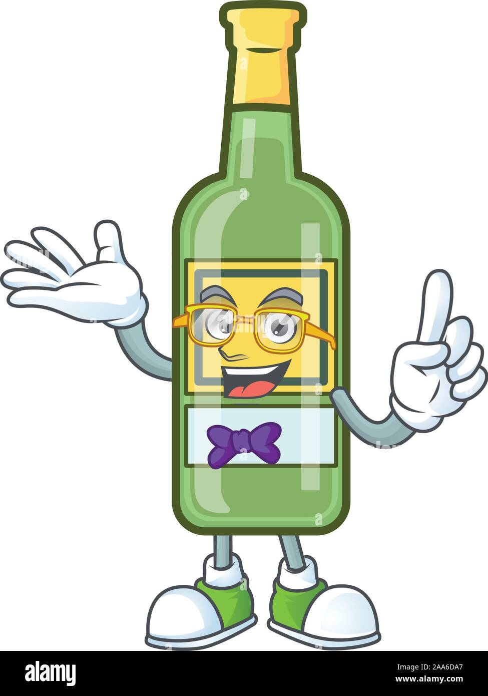 Sweet whiskey cartoon character with geek mascot Stock Vector Image ...