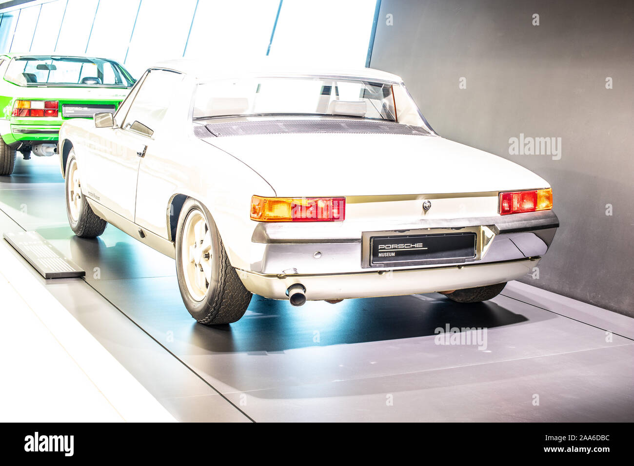 Collection of Porsche cars on display at Porsche Museum in Stuttgart ...