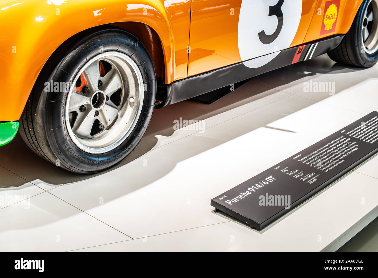 Collection of Porsche cars on display at Porsche Museum in Stuttgart ...