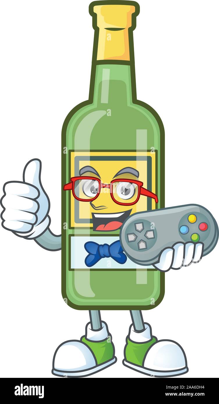 Character a holding gamer in the whiskey cartoon Stock Vector Image ...