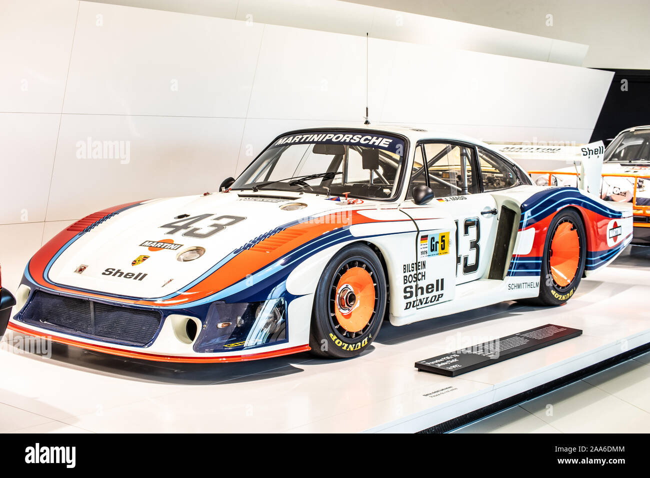 Collection of Porsche cars on display at Porsche Museum in Stuttgart ...