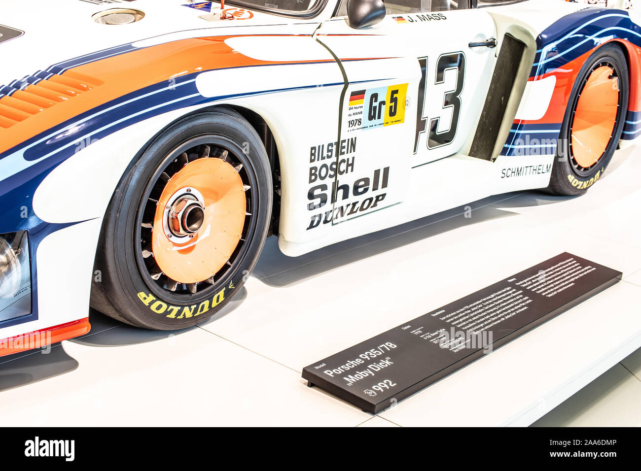 Collection of Porsche cars on display at Porsche Museum in Stuttgart ...