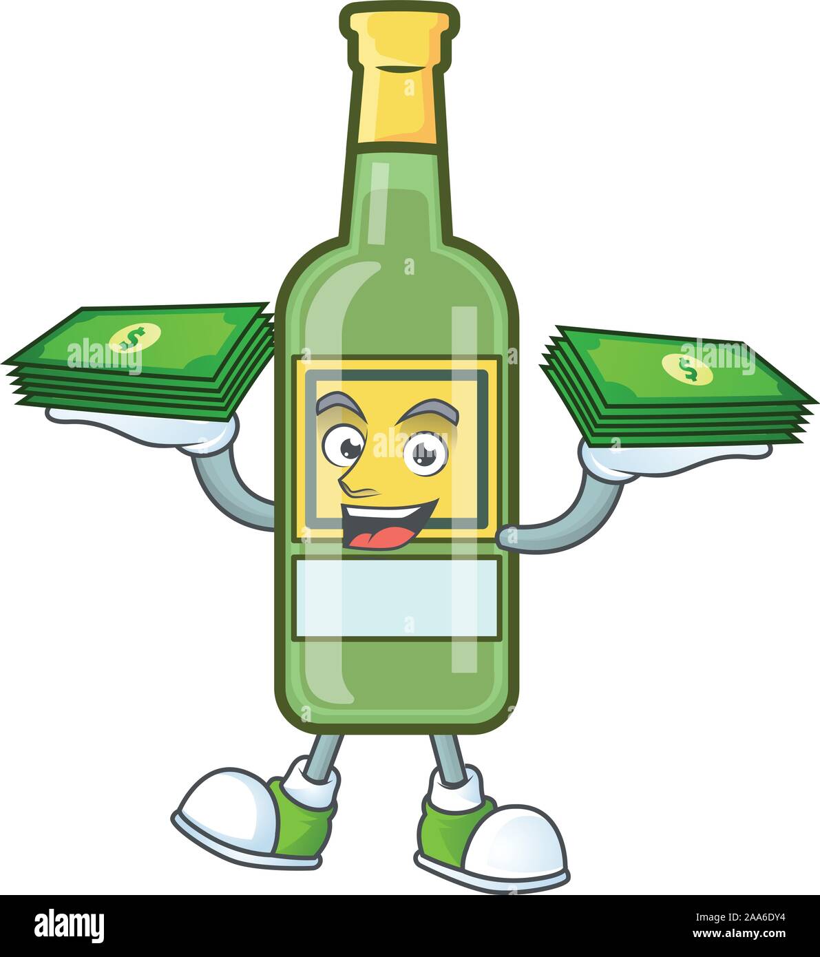 Character a holding money in the whiskey cartoon Stock Vector Image ...