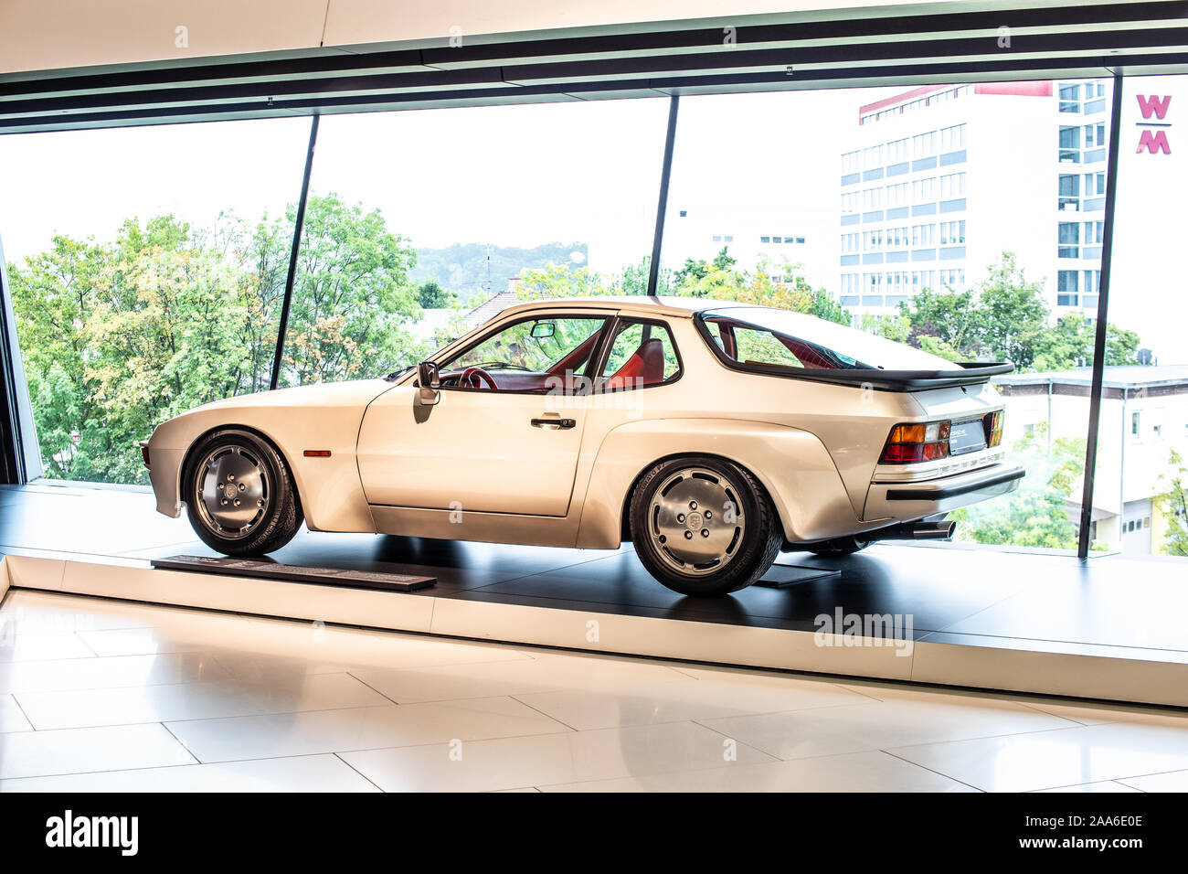Collection of Porsche cars on display at Porsche Museum in Stuttgart ...