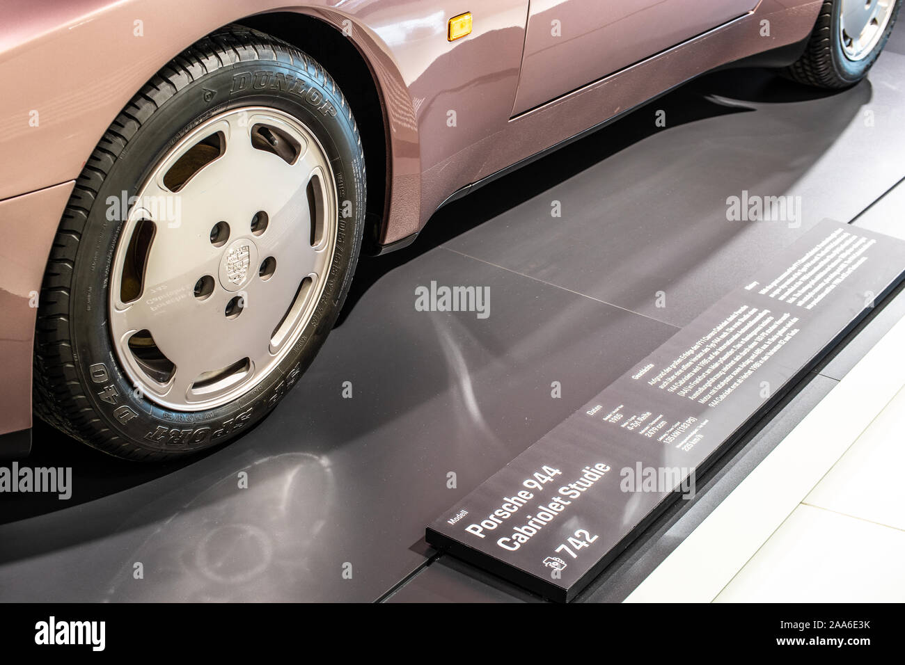 Collection of Porsche cars on display at Porsche Museum in Stuttgart ...