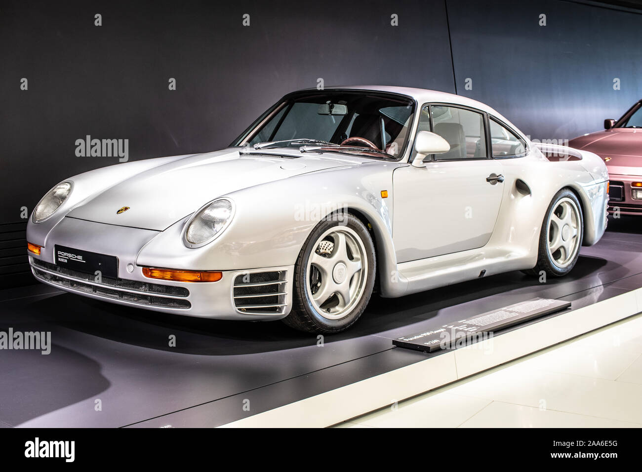 Collection of Porsche cars on display at Porsche Museum in Stuttgart ...