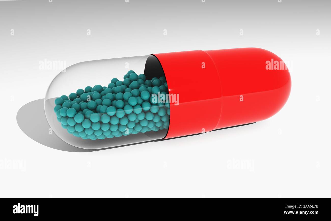 Pill balls of background, 3d render Stock Photo - Alamy
