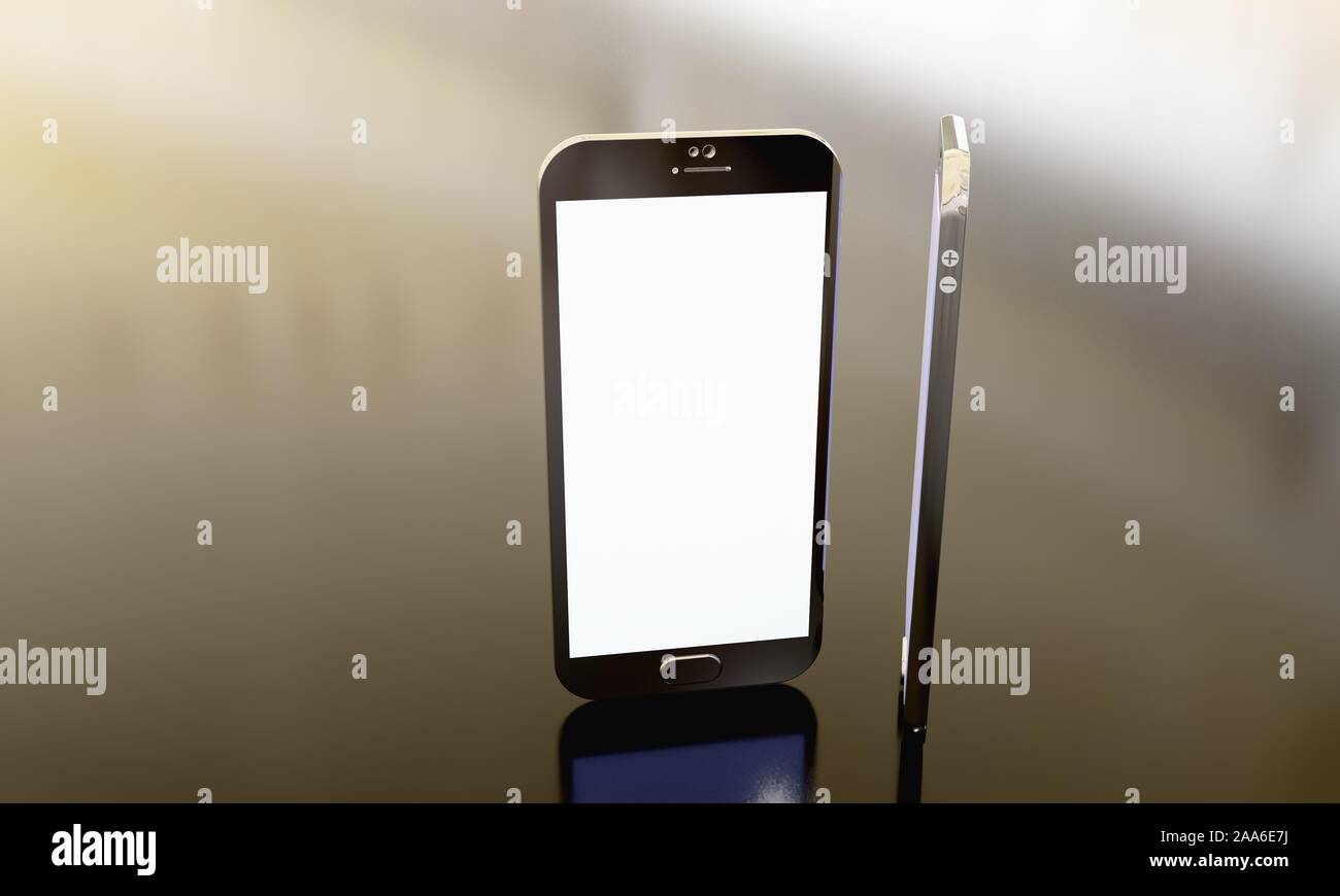 Phone model view, 3d render Stock Photo - Alamy
