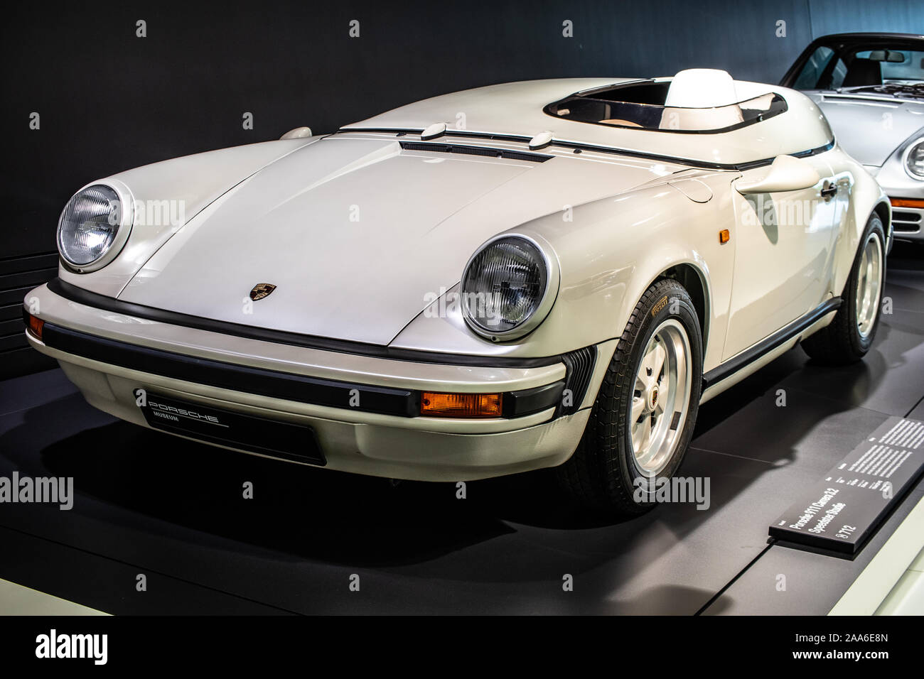 Collection of Porsche cars on display at Porsche Museum in Stuttgart ...