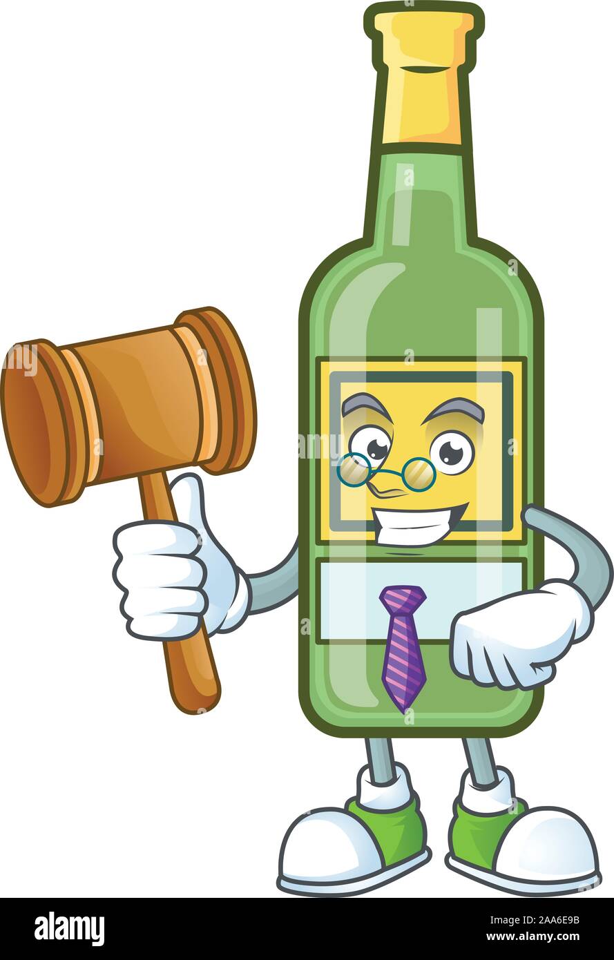 Cartoon sweet whiskey with character mascot judge Stock Vector Image ...