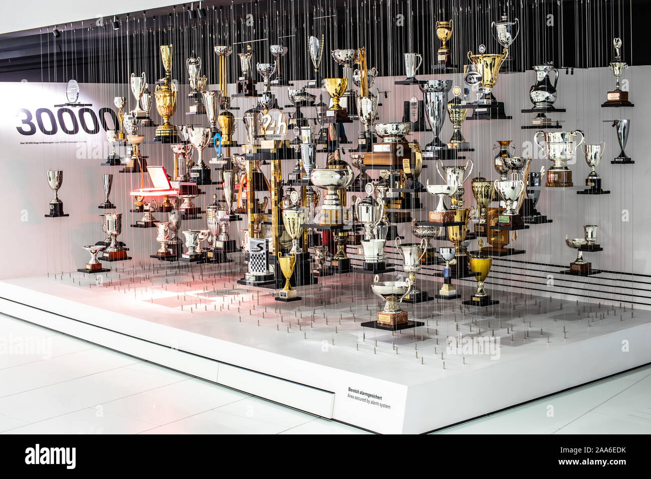 Collection of Porsche cars on display at Porsche Museum in Stuttgart ...