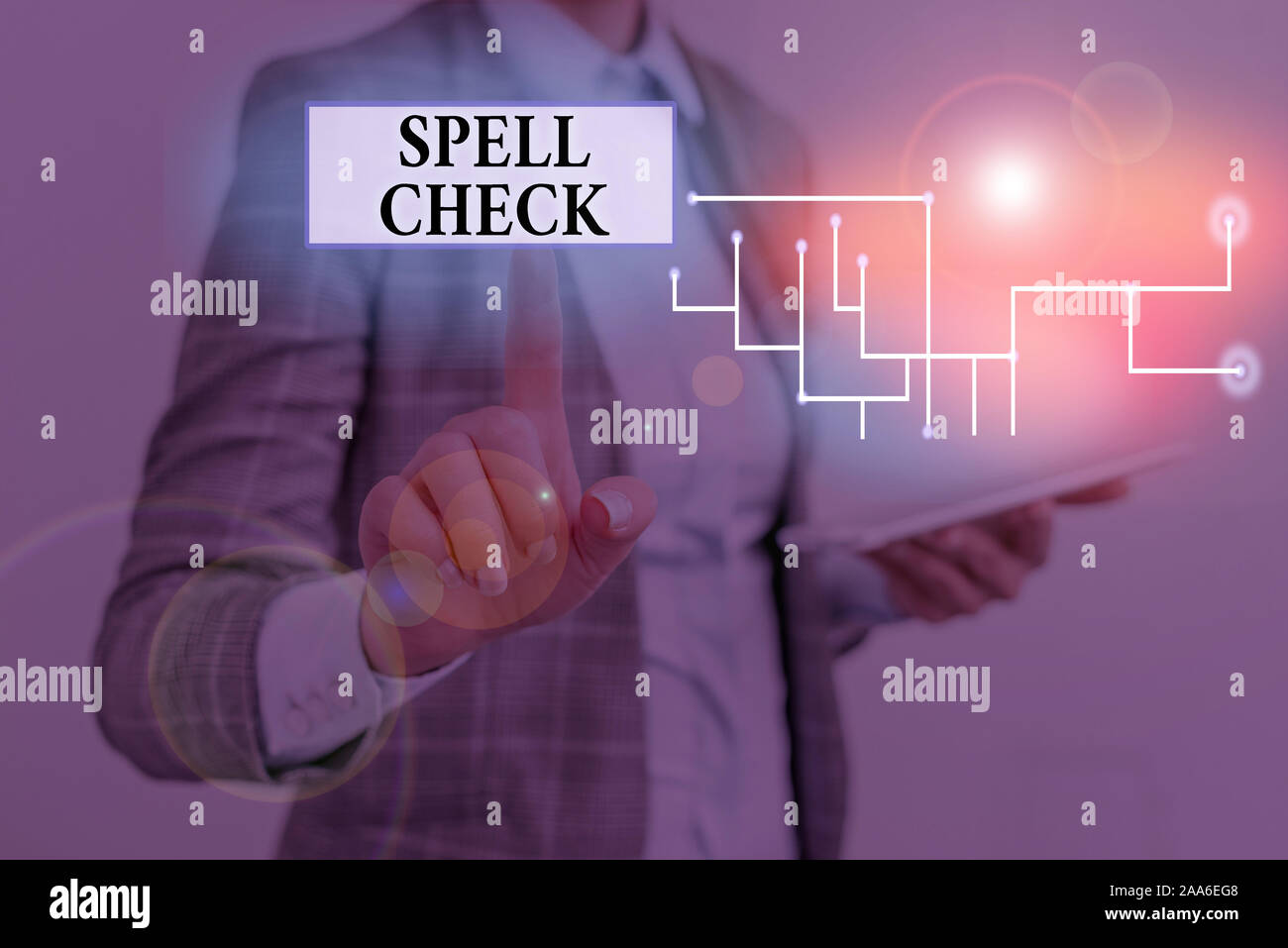Text sign showing Spell Check. Business photo showcasing to use a computer program to find and ...
