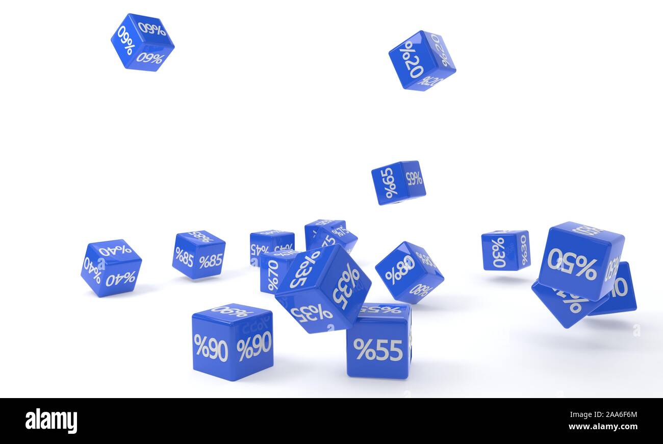 Discount cubes of background, 3d render Stock Photo - Alamy