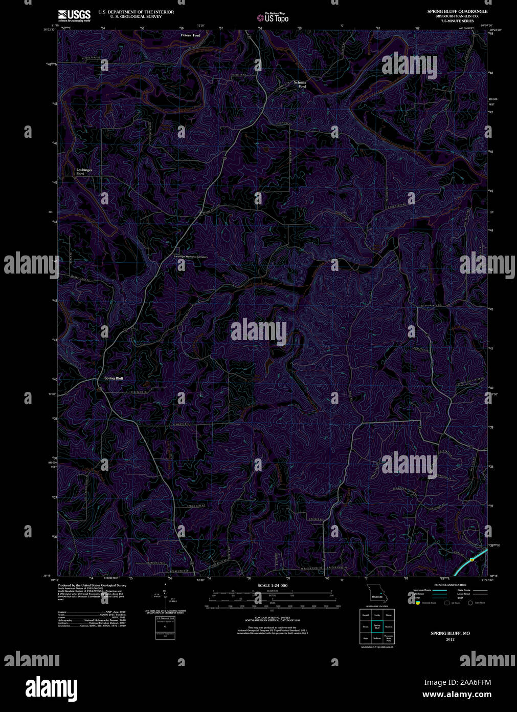 Map of bluff missouri hi-res stock photography and images - Alamy