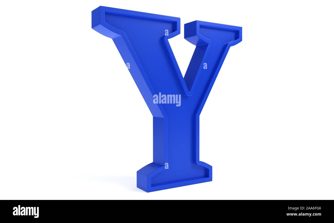 Blue letter Y, 3d render Stock Photo - Alamy