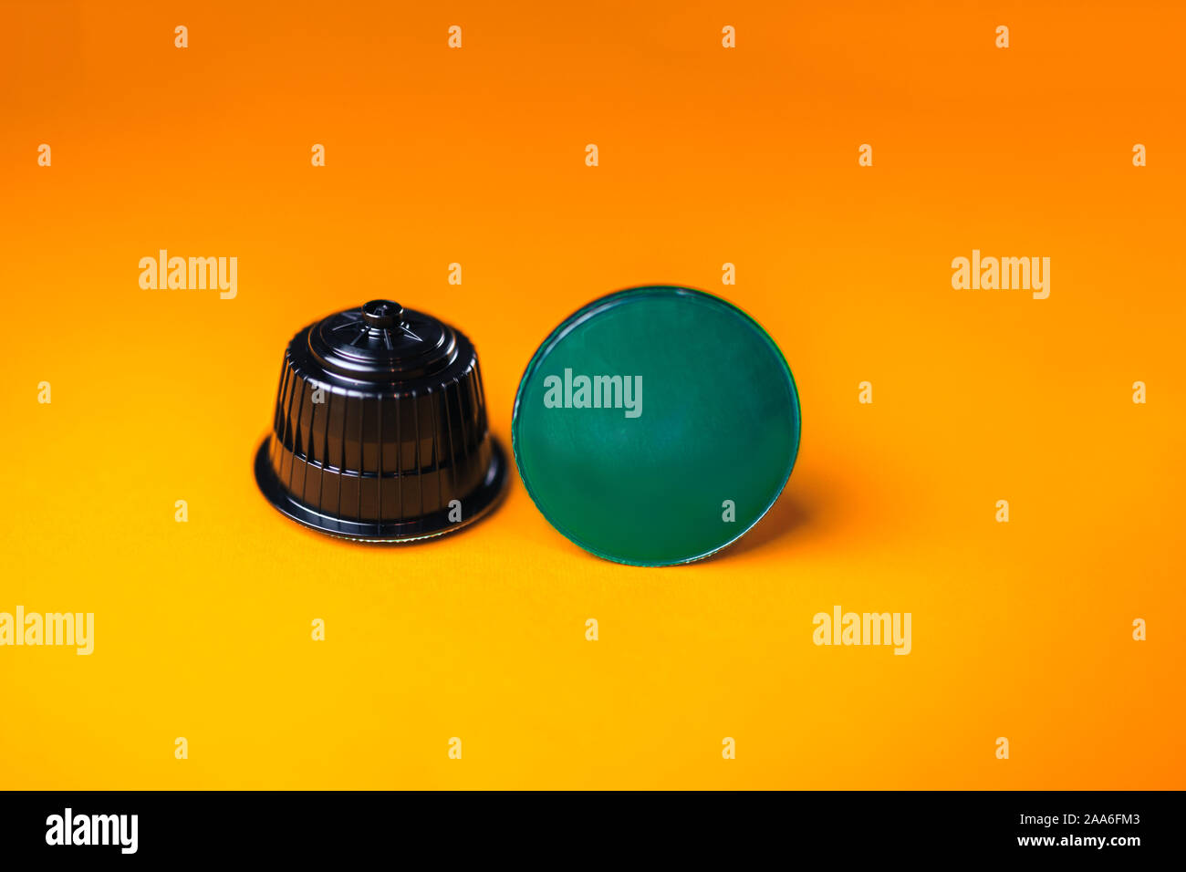 Coffee capsules flat lay Stock Photo - Alamy