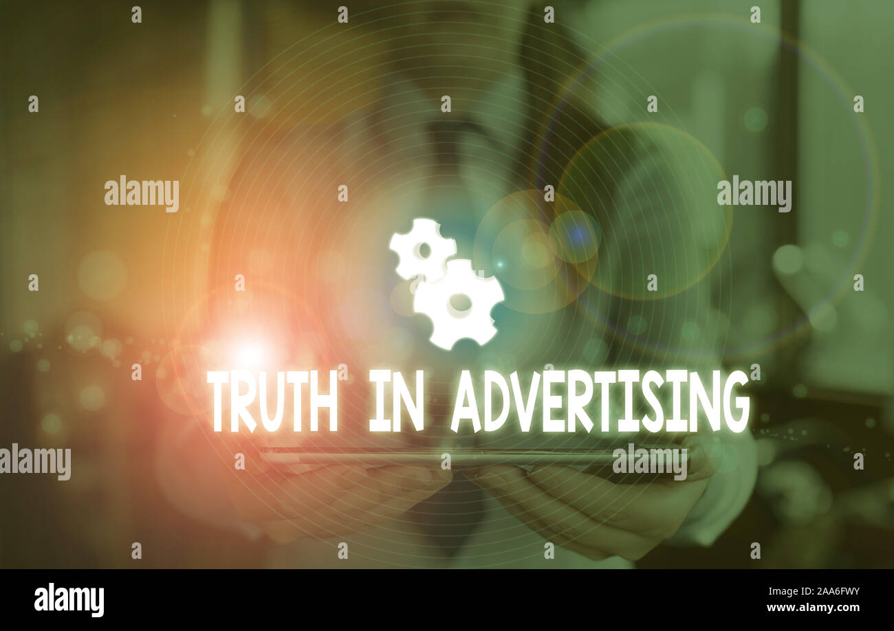Word writing text Truth In Advertising. Business photo showcasing ...
