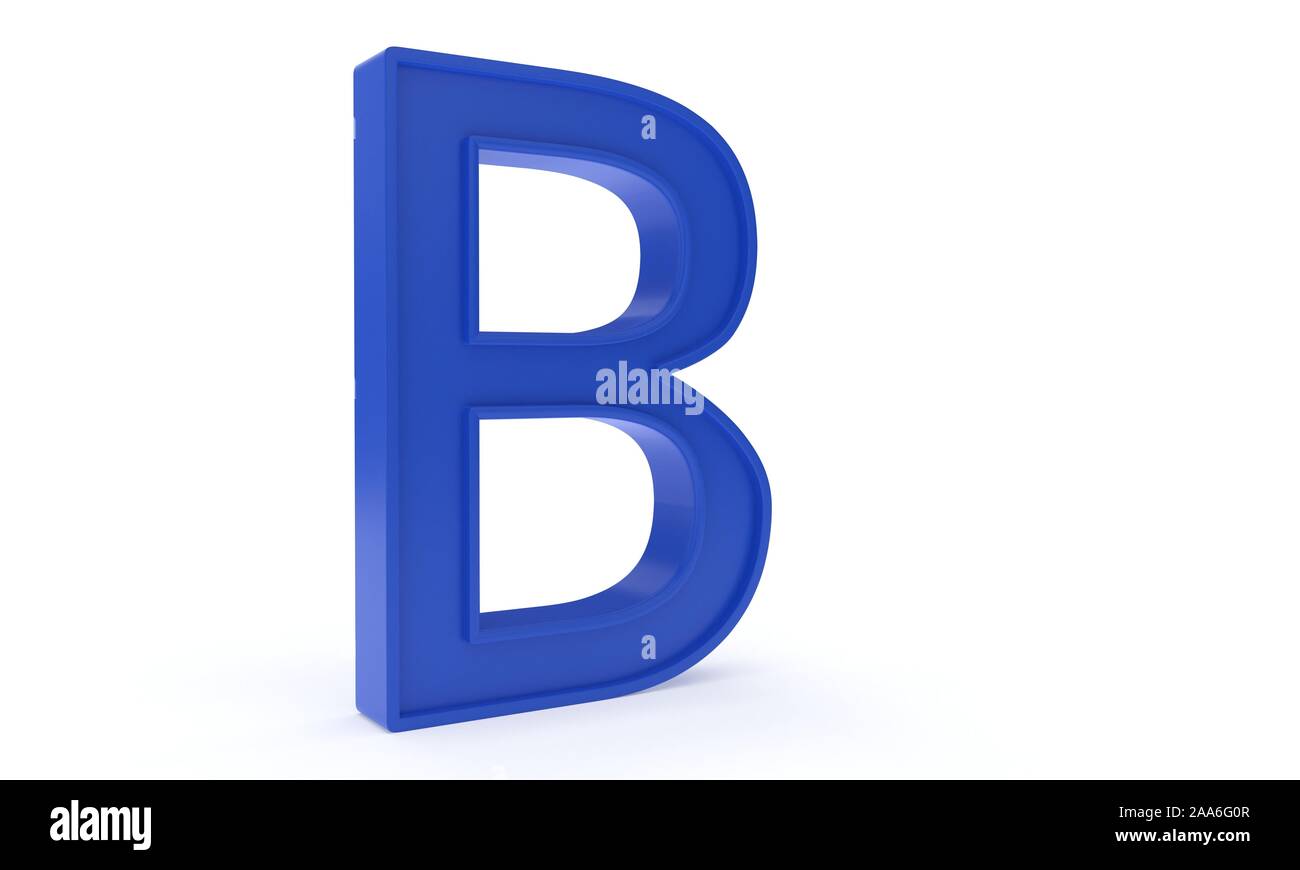 Blue letter B, 3d render Stock Photo - Alamy