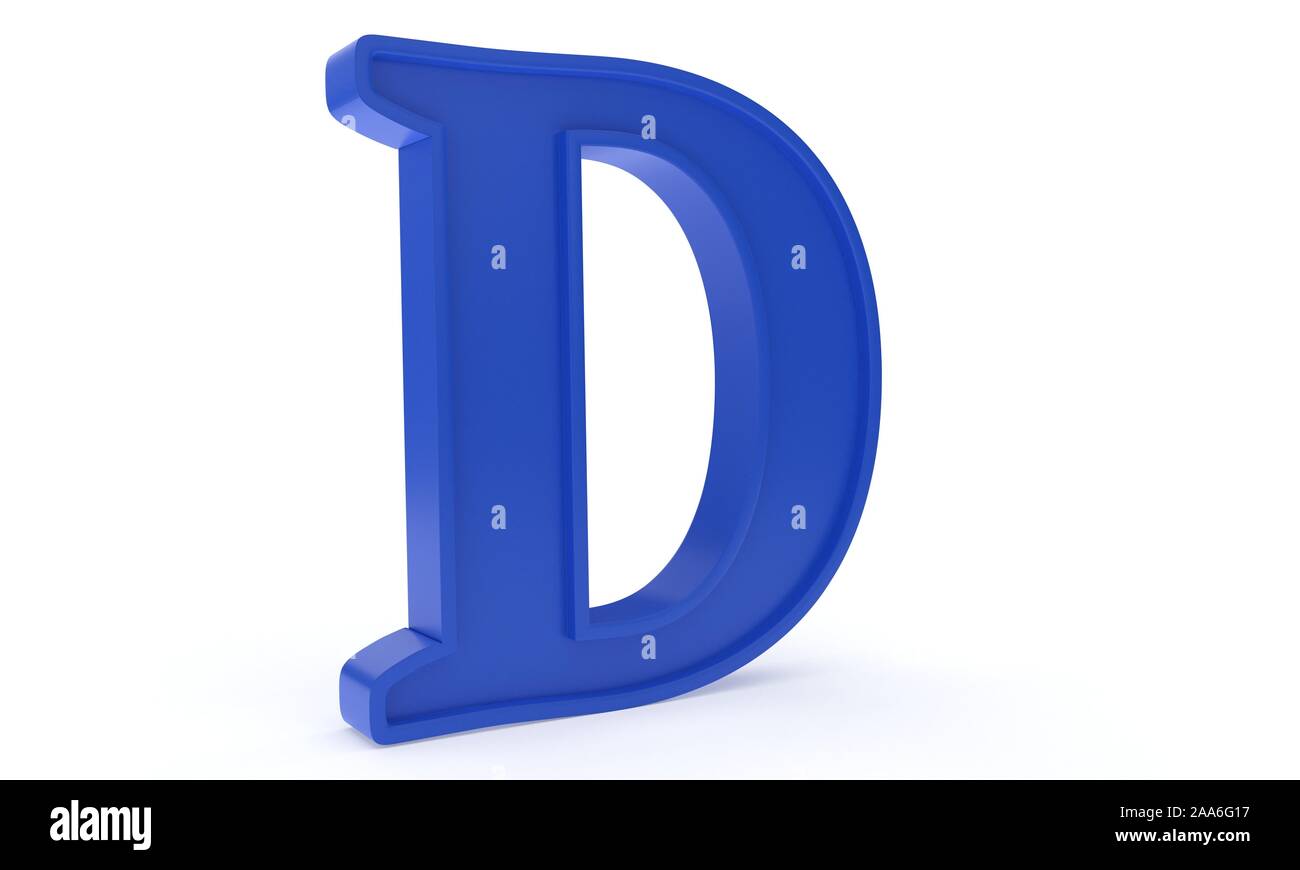 Blue letter D, 3d render Stock Photo - Alamy