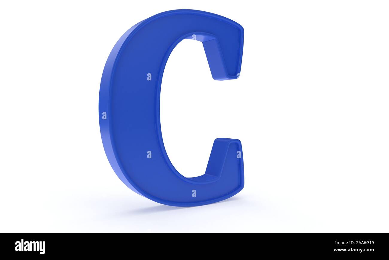 Blue letter C, 3d render Stock Photo - Alamy