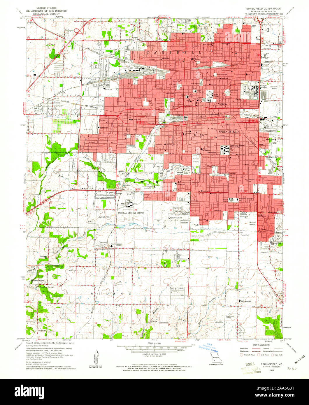 Map Of Springfield Missouri High Resolution Stock Photography and ...