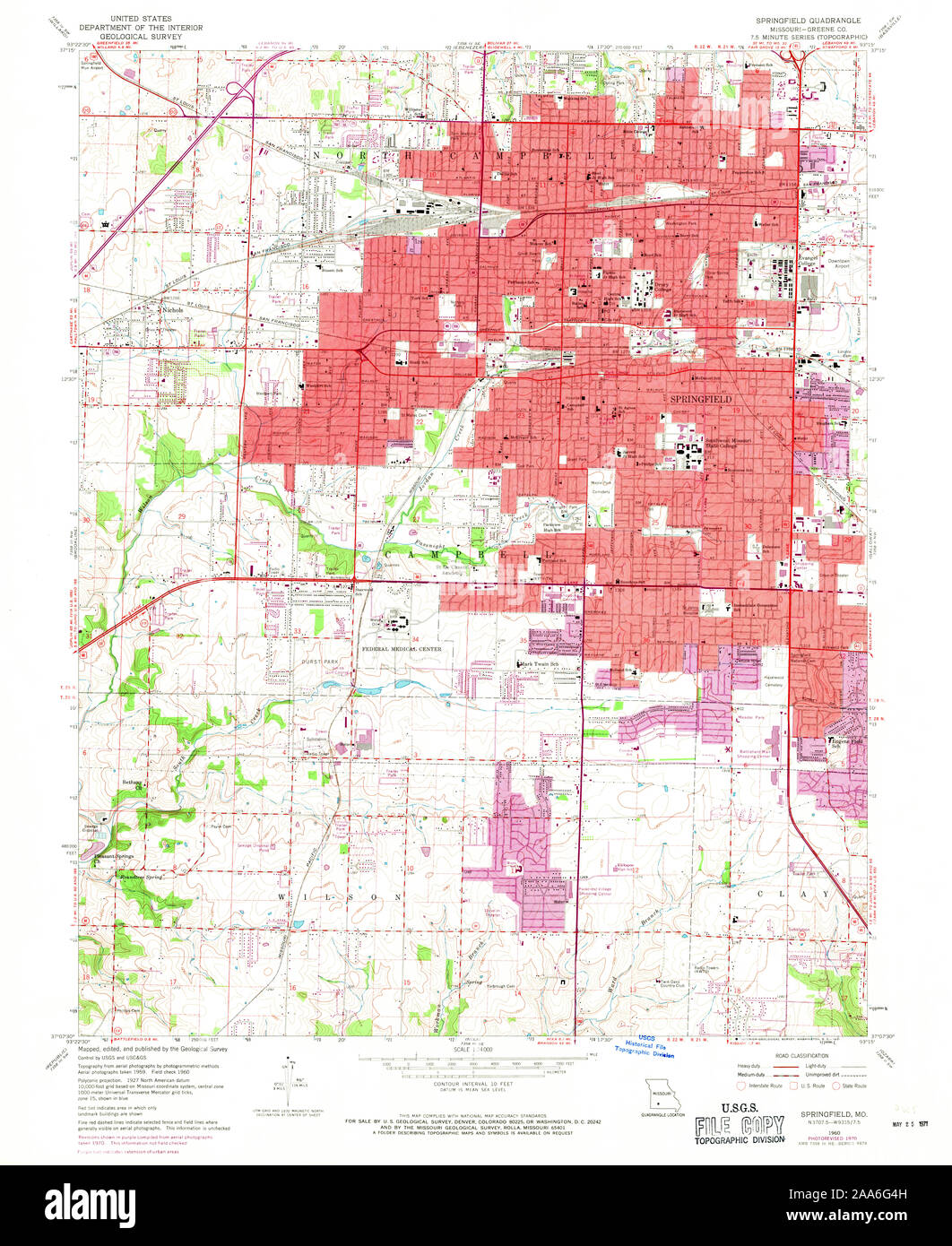 Springfield Missouri Map High Resolution Stock Photography and Images ...