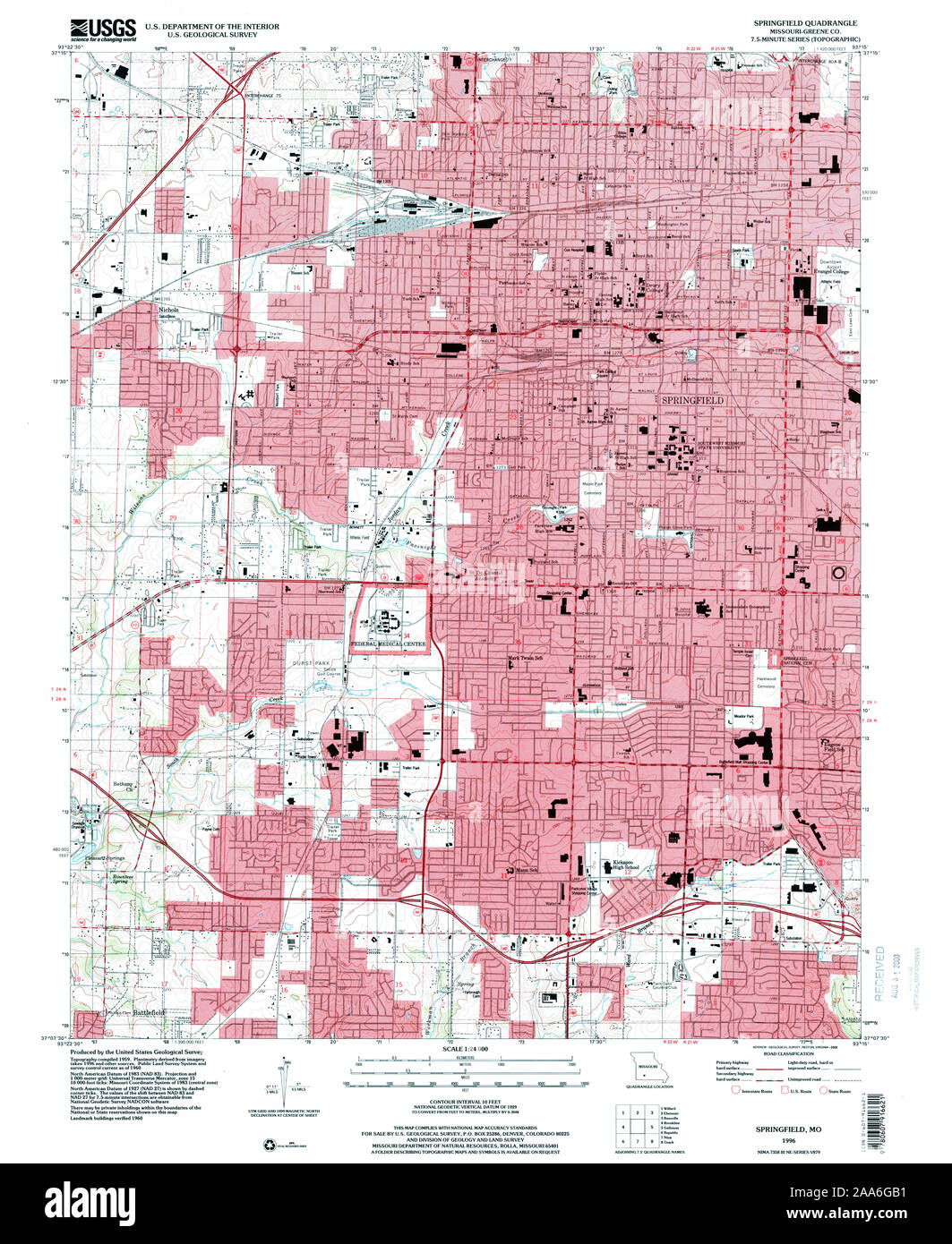 Springfield missouri map Cut Out Stock Images & Pictures - Alamy