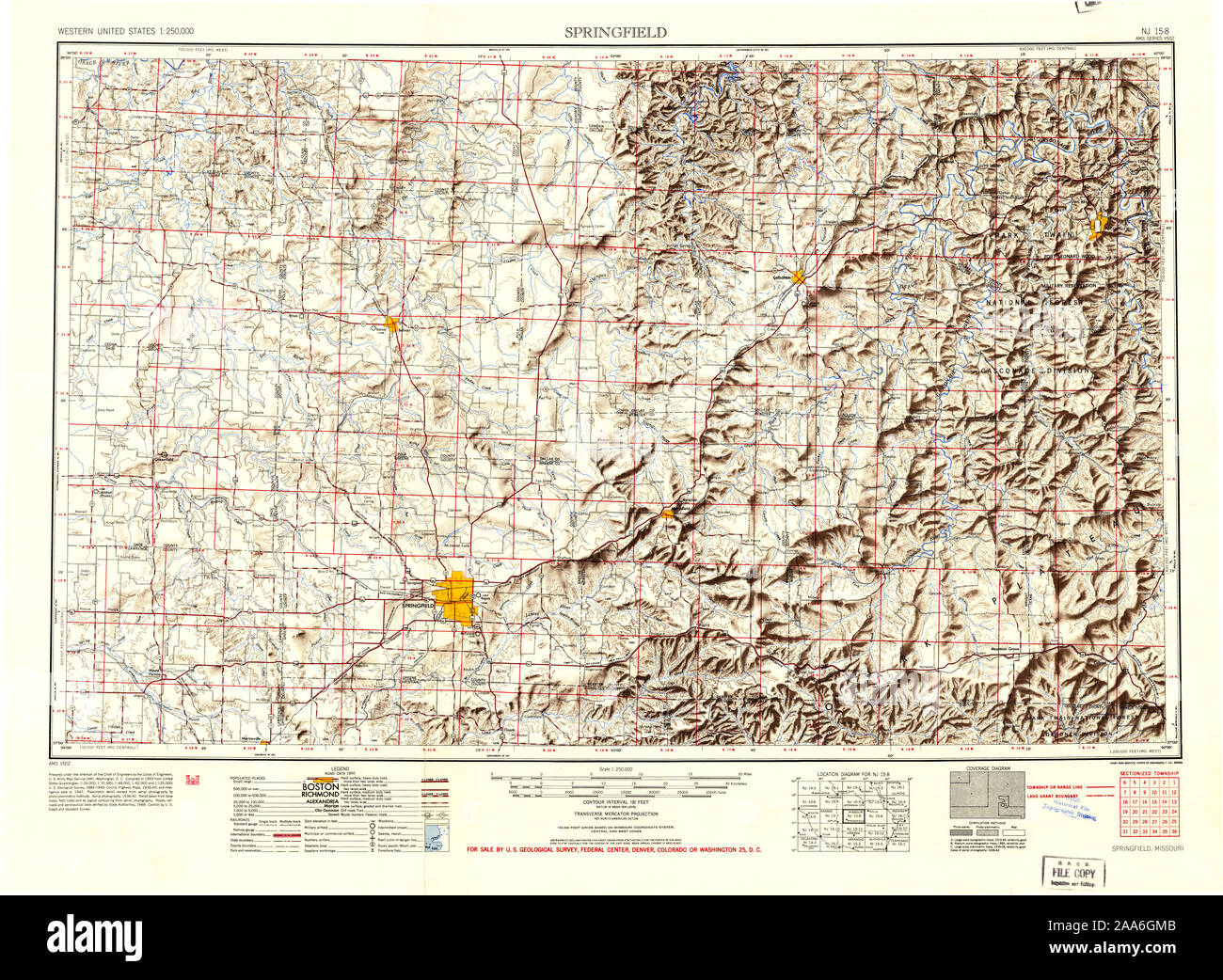 Map of springfield missouri hi-res stock photography and images - Alamy