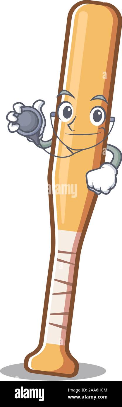 Mascot baseball bat with in doctor cartoon Stock Vector Image & Art - Alamy