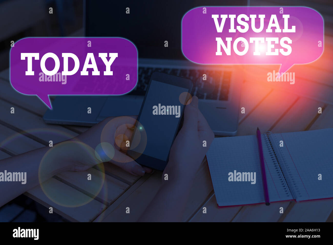 Writing note showing Visual Notes. Business concept for process of ...