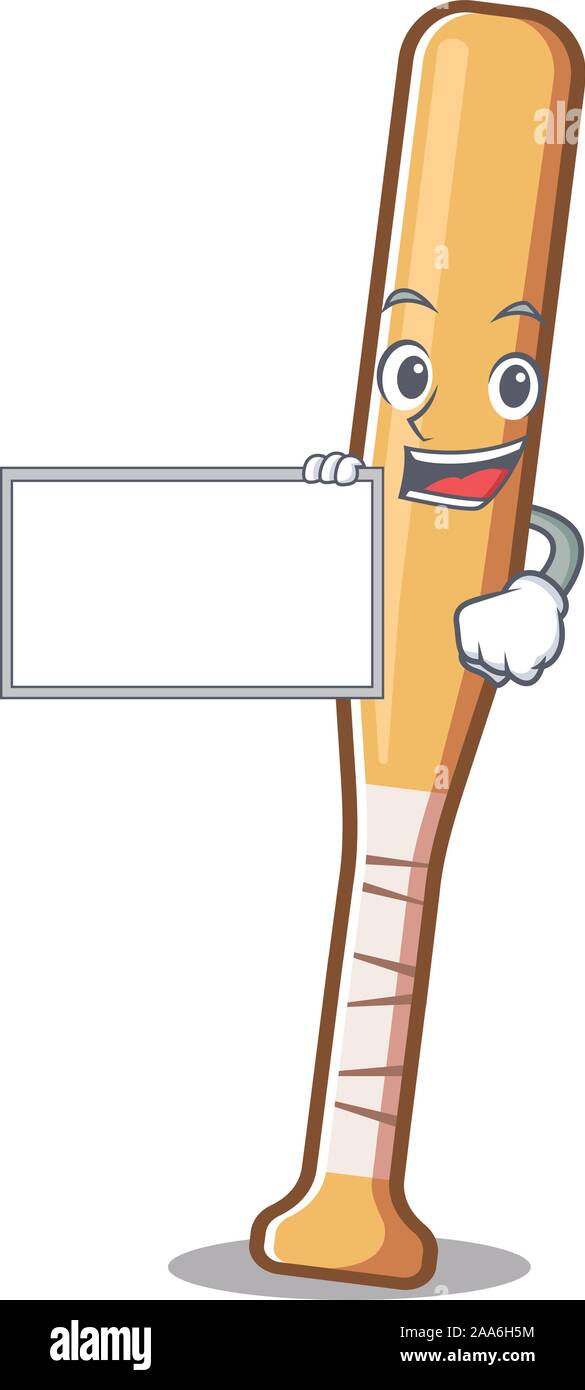 Mascot baseball bat with in with board cartoon Stock Vector Image & Art ...