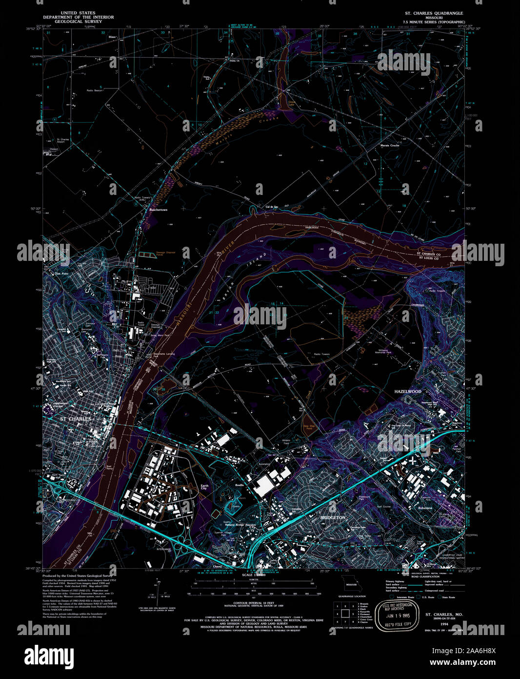 Map of st charles missouri hi-res stock photography and images - Alamy