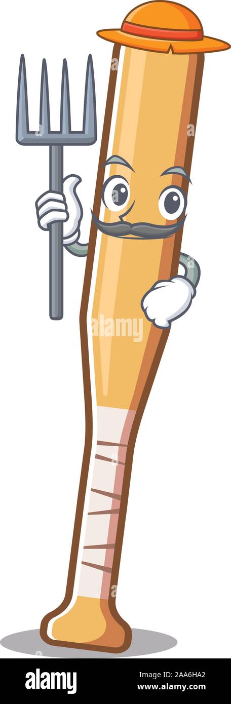 Mascot baseball bat with in farmer cartoon Stock Vector Image & Art - Alamy