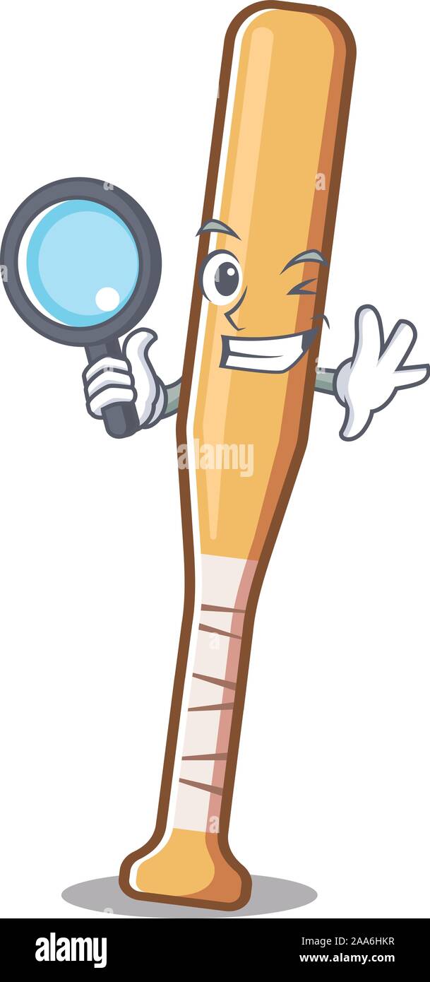 Character baseball bat in cartoon detective shape Stock Vector Image ...