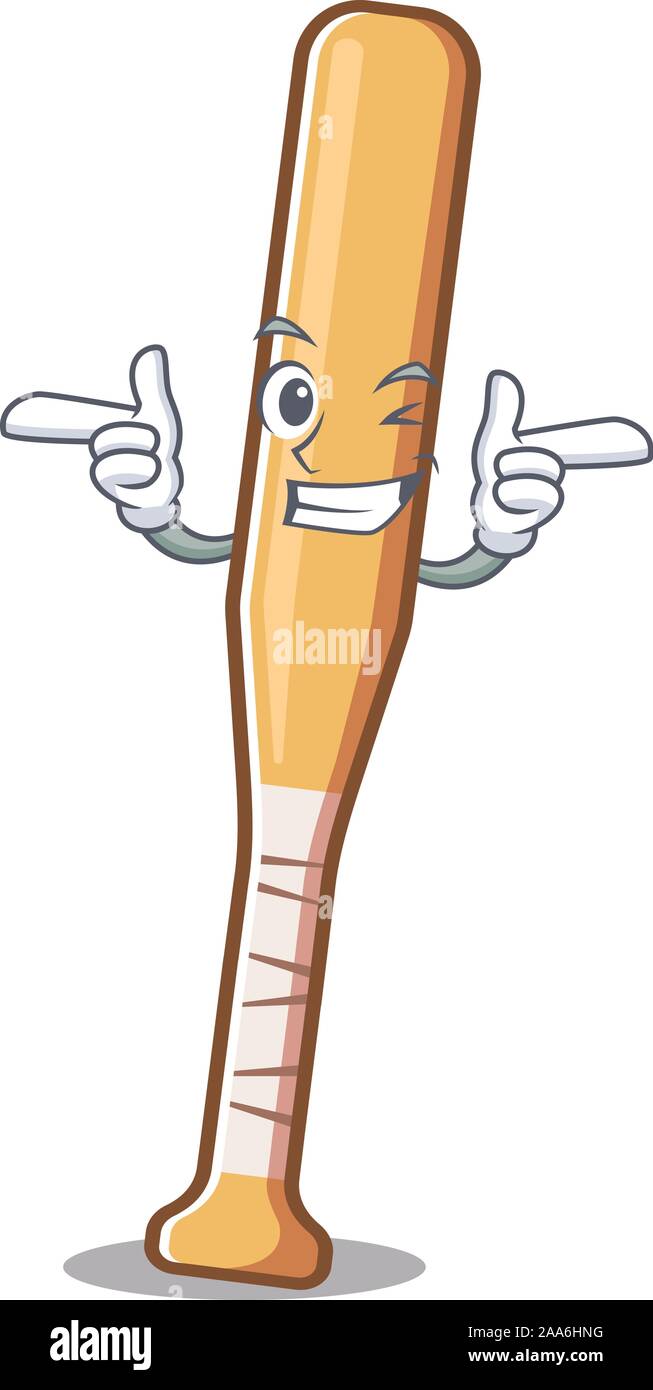 Character baseball bat in cartoon wink shape Stock Vector Image & Art ...