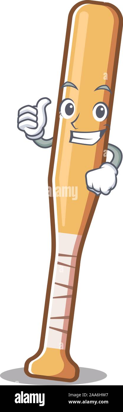 Character baseball bat in cartoon thumbs up shape Stock Vector Image ...