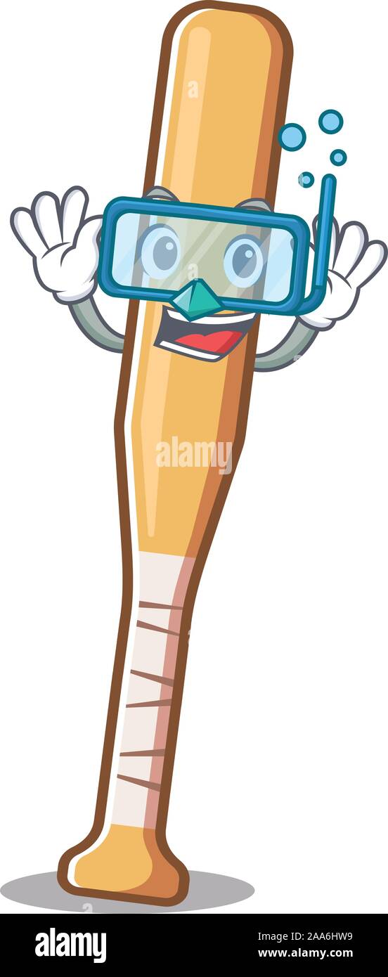 Character baseball bat in cartoon diving shape Stock Vector Image & Art ...