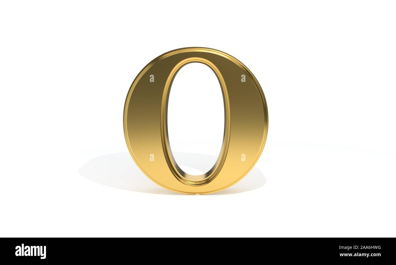 O gold colored alphabet, 3d render Stock Photo - Alamy