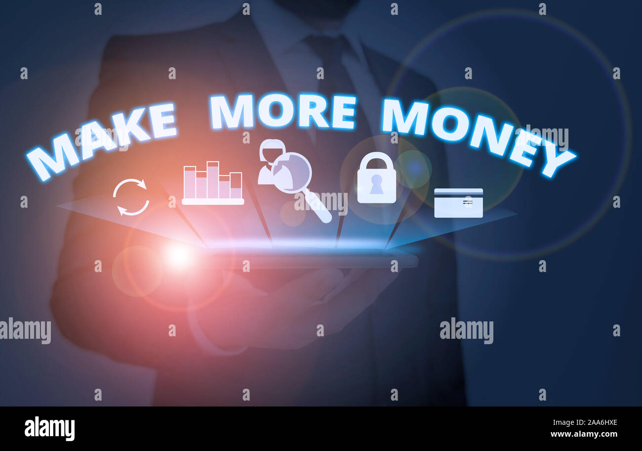 Writing note showing Make More Money. Business concept for Increase ...