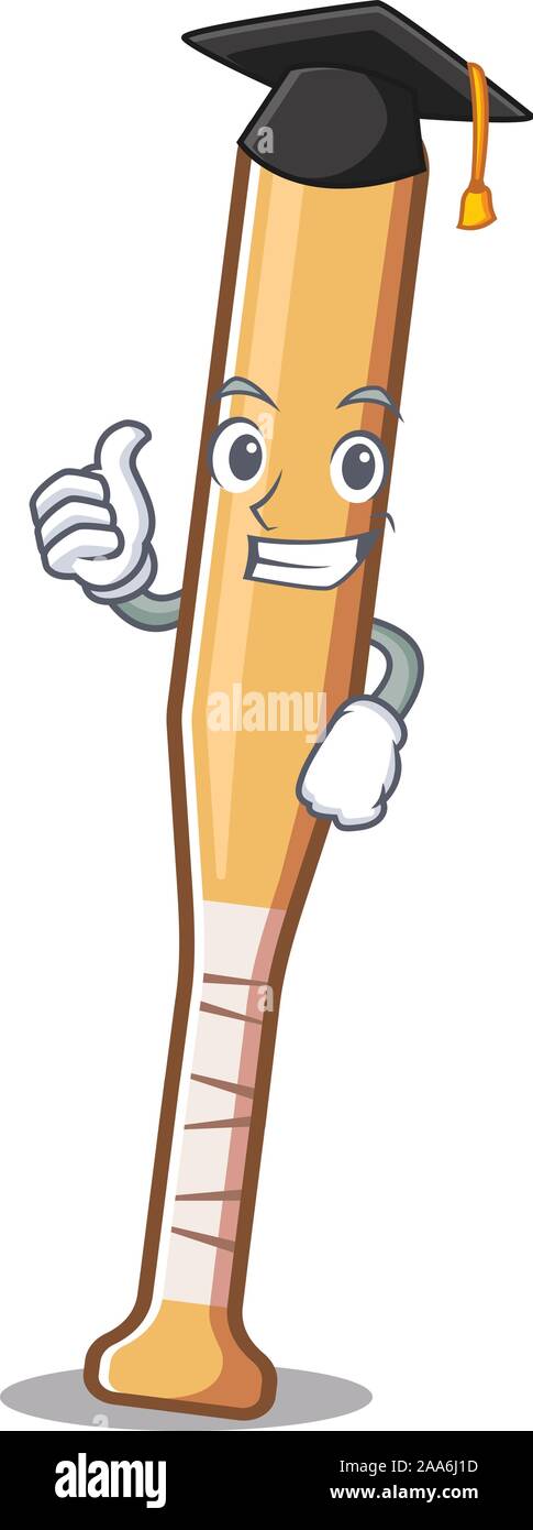 Character baseball bat in cartoon graduation hat shape Stock Vector ...