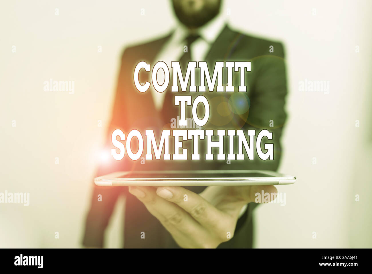Word writing text Commit To Something. Business photo showcasing To ...