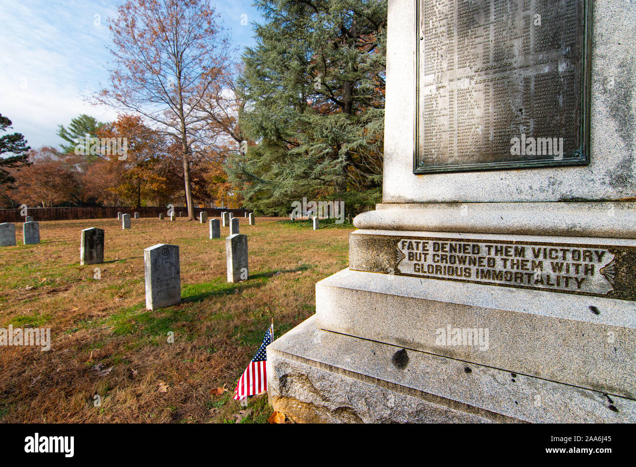 Civil War Graveyard and Statue Stock Photo - Alamy