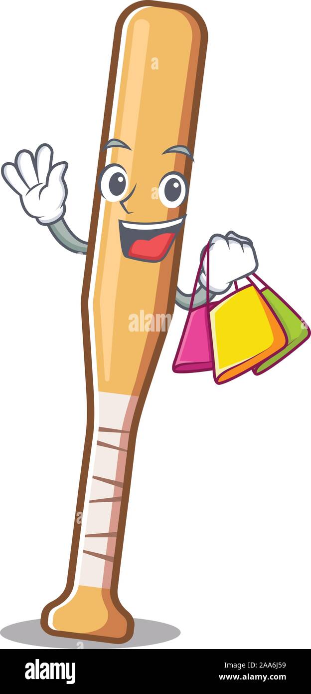 Character baseball bat in cartoon shopping shape Stock Vector Image ...