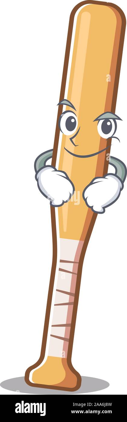 Character baseball bat in cartoon smirking shape Stock Vector Image ...