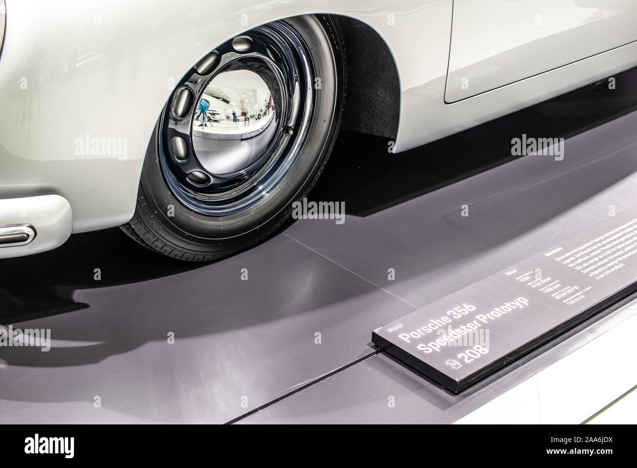 Collection of Porsche cars on display at Porsche Museum in Stuttgart ...