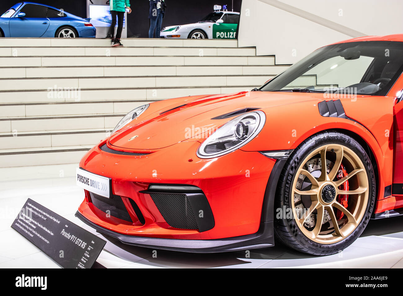 Stuttgart, Germany, Sep 2019: metallic red Porsche 911 GT3 RS 2018, 991 ...