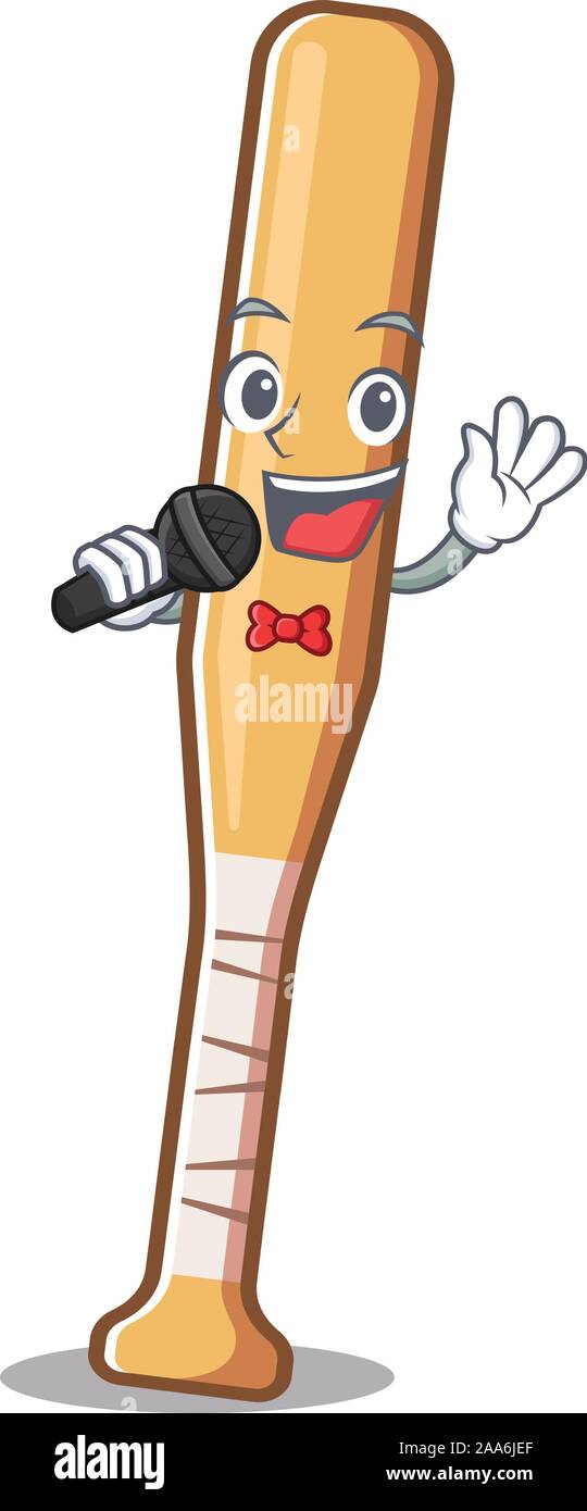 Cartoon baseball bat with the singing character Stock Vector Image ...