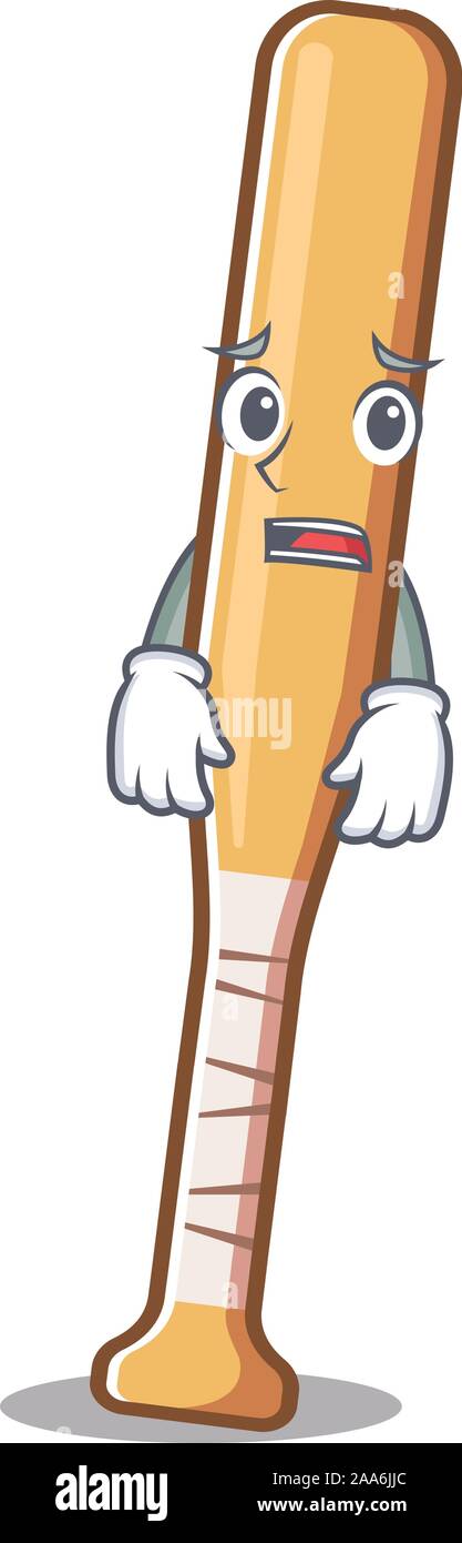Cartoon baseball bat with the afraid character Stock Vector Image & Art ...