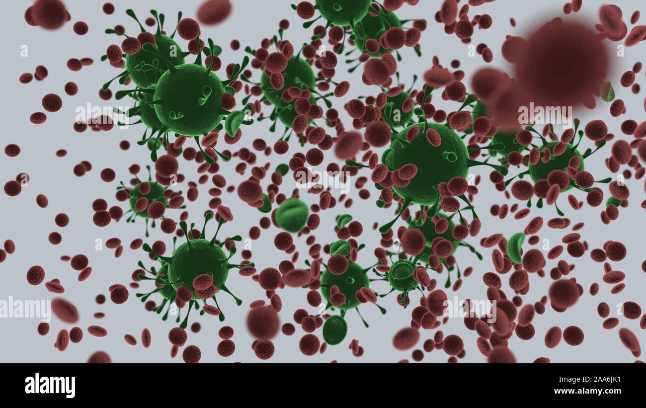 Defense concept microscopic image of the body against viruses, 3d ...